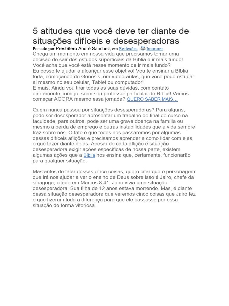 5 Atitudes Que Você Deve Ter Diante De Situações Difíceis E