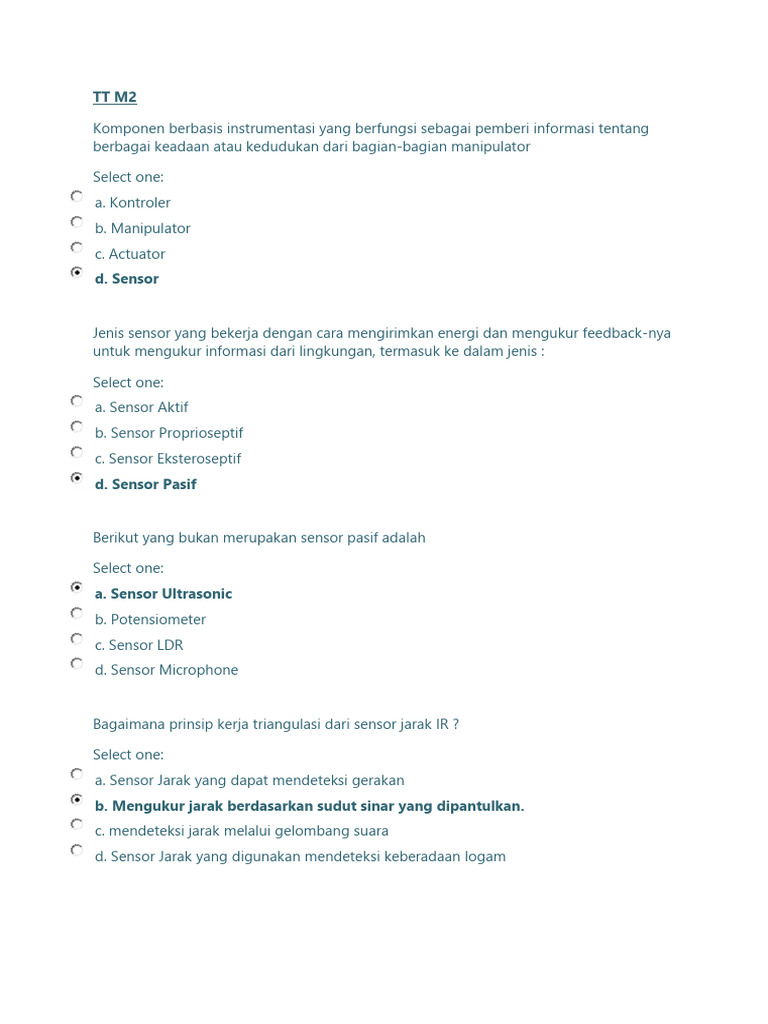 Full Kuis TT M1-M14 | PDF | Sains & Matematika | Teknologi & Rekayasa