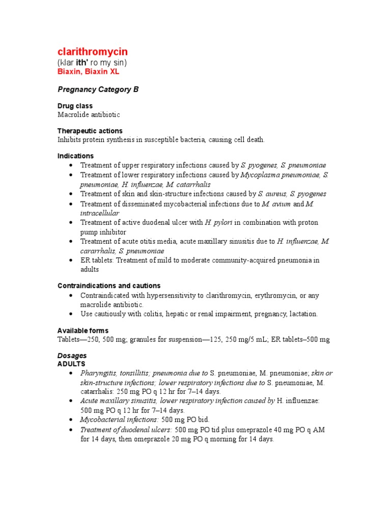 Clarithromycin | Pneumonia | Drugs