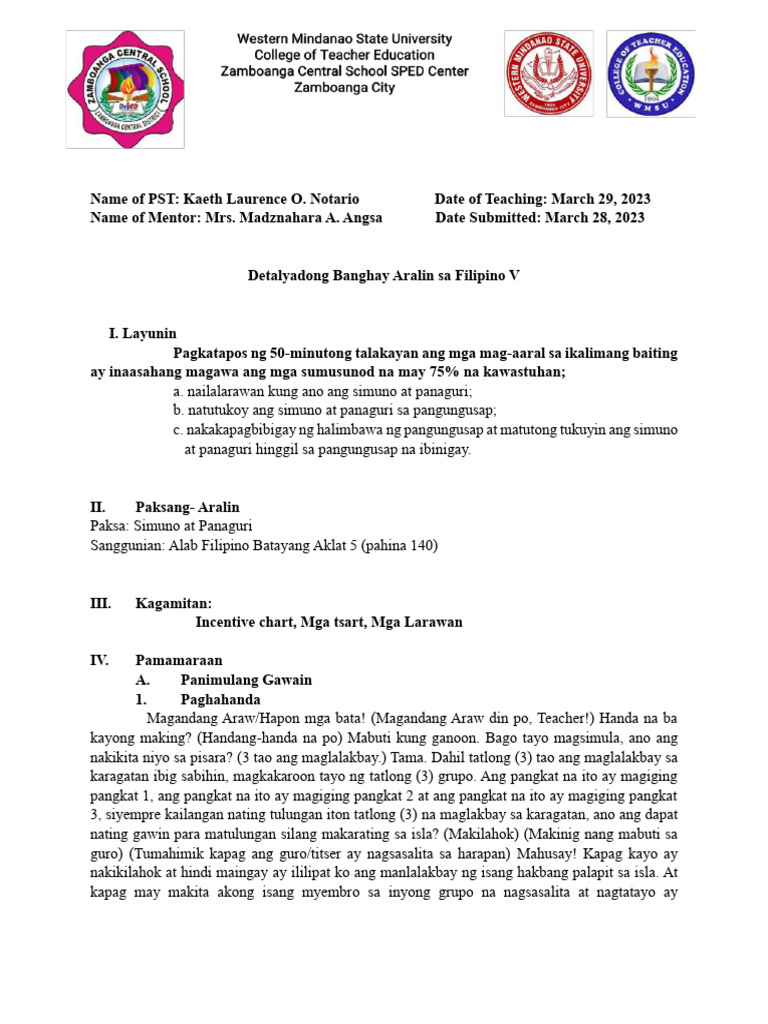 Simuno Subject Panaguri Predicate Examples And Definitions Tagalog ...