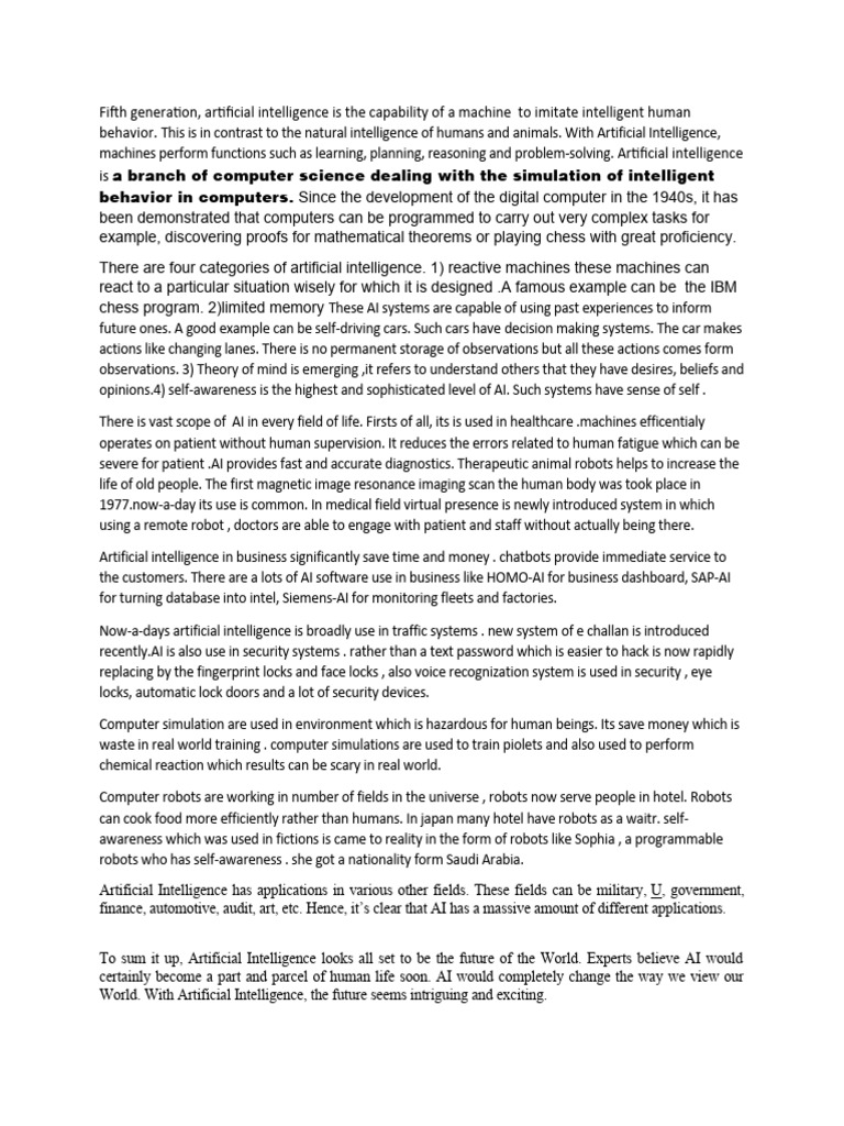 Fifth Generation | PDF | Artificial Intelligence | Intelligence (AI) & Semantics