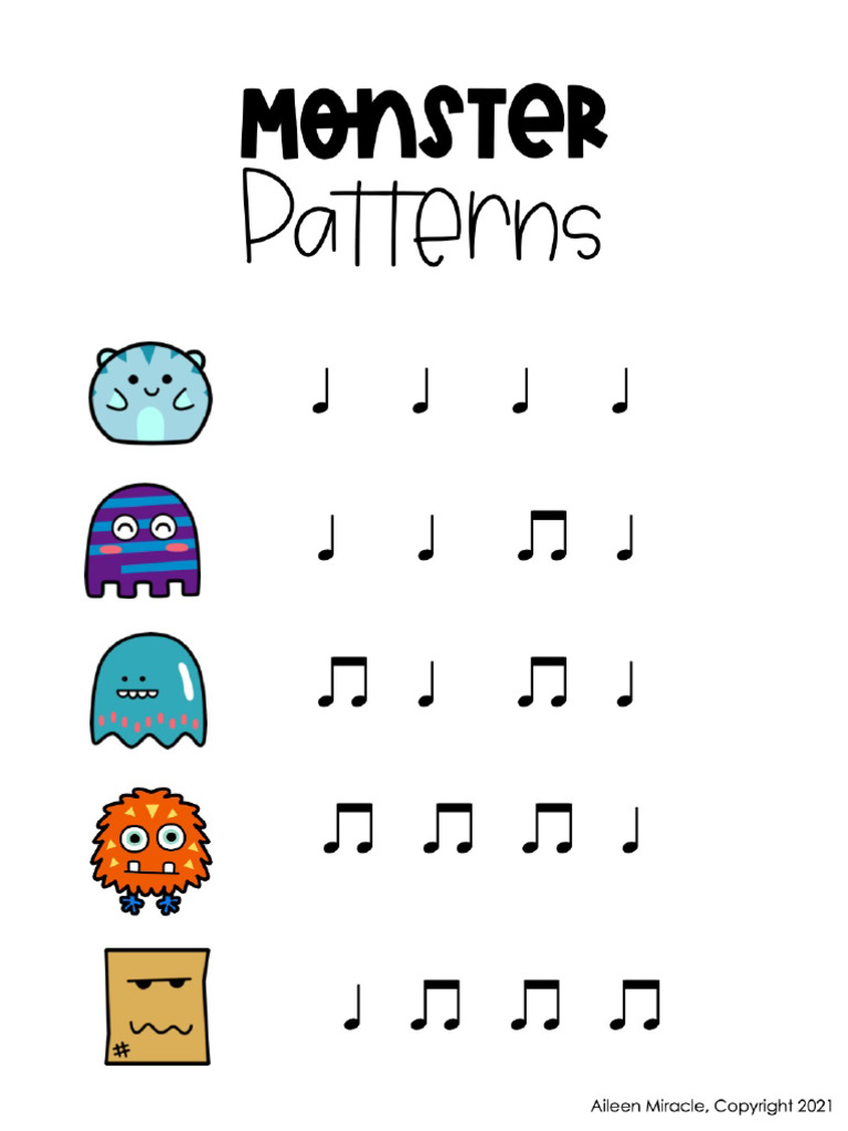 Monster Reading Assessment, Ta and Ti-Ti, Standard Notation | PDF