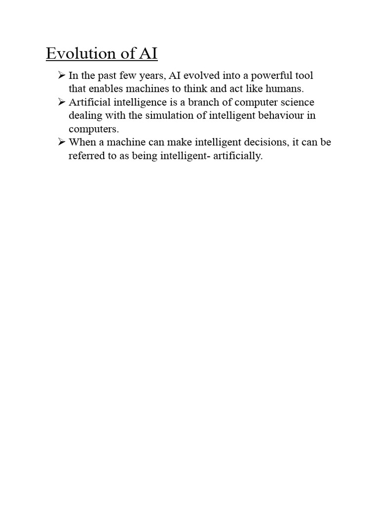 Evolution Of Ai Pdf