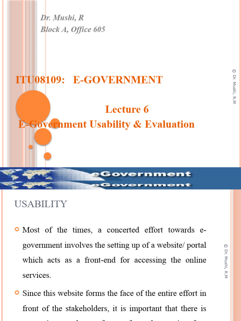 E-Government - LECTURE 6 - 2024 | PDF | E Government | Accessibility
