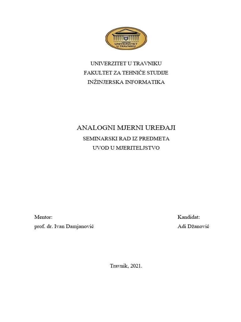 Analigni Mjerni Instrument | PDF