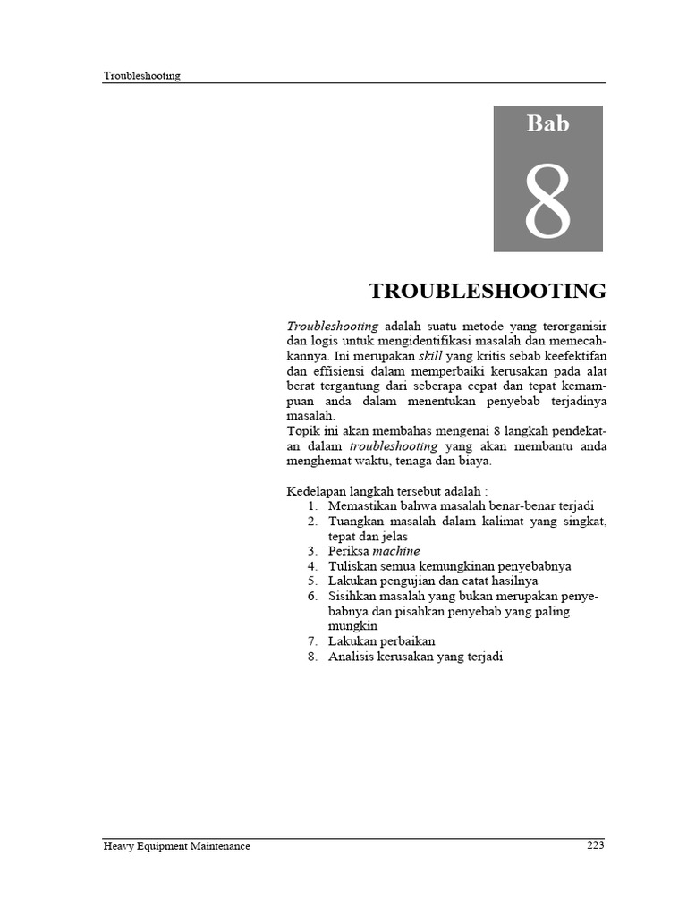 HEM 8 - Troubleshooting | PDF | Bisnis | Teknologi & Rekayasa