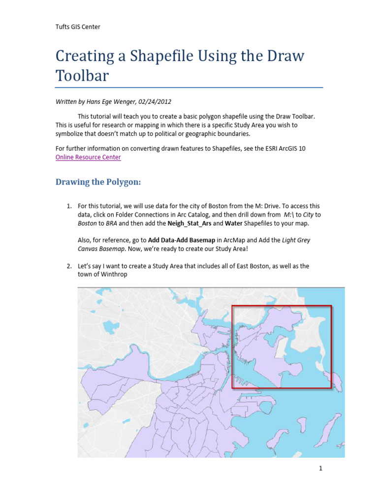 Creating A Shapefile Using The Draw Tools | PDF | Arc Gis | Geographic Data And Information