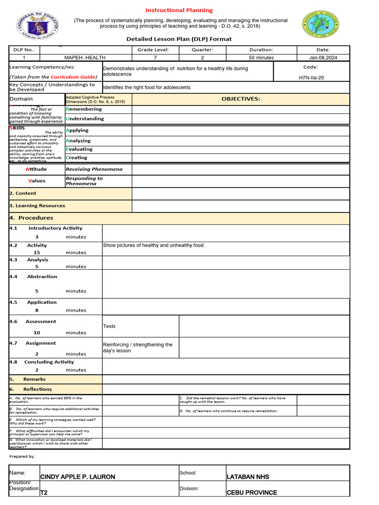 Co DLP | PDF | Learning | Lesson Plan