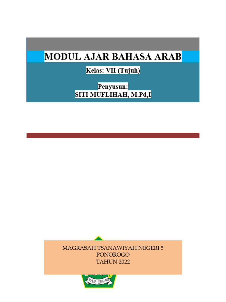Modul Ajar Bahasa Arab Kurmer | PDF
