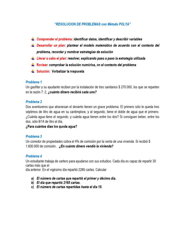 Solemne 3 Problemas Método POLYA | PDF