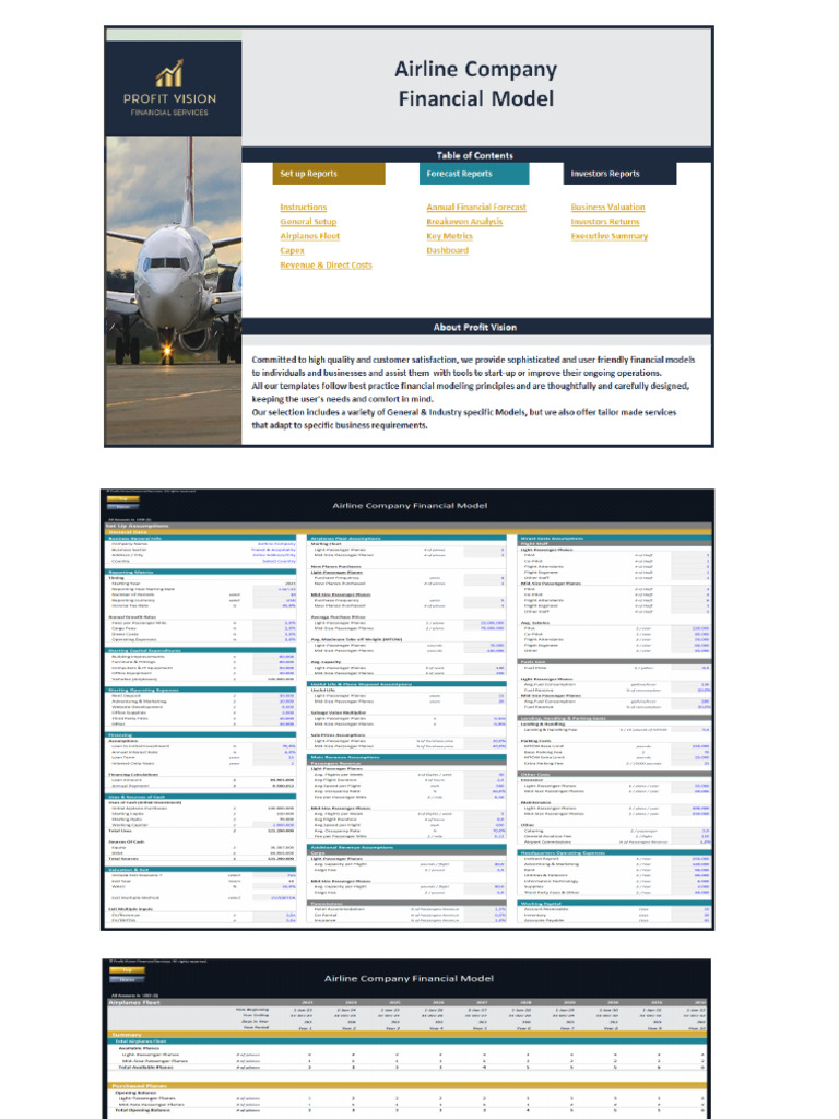 Airline Company Financial Model | PDF