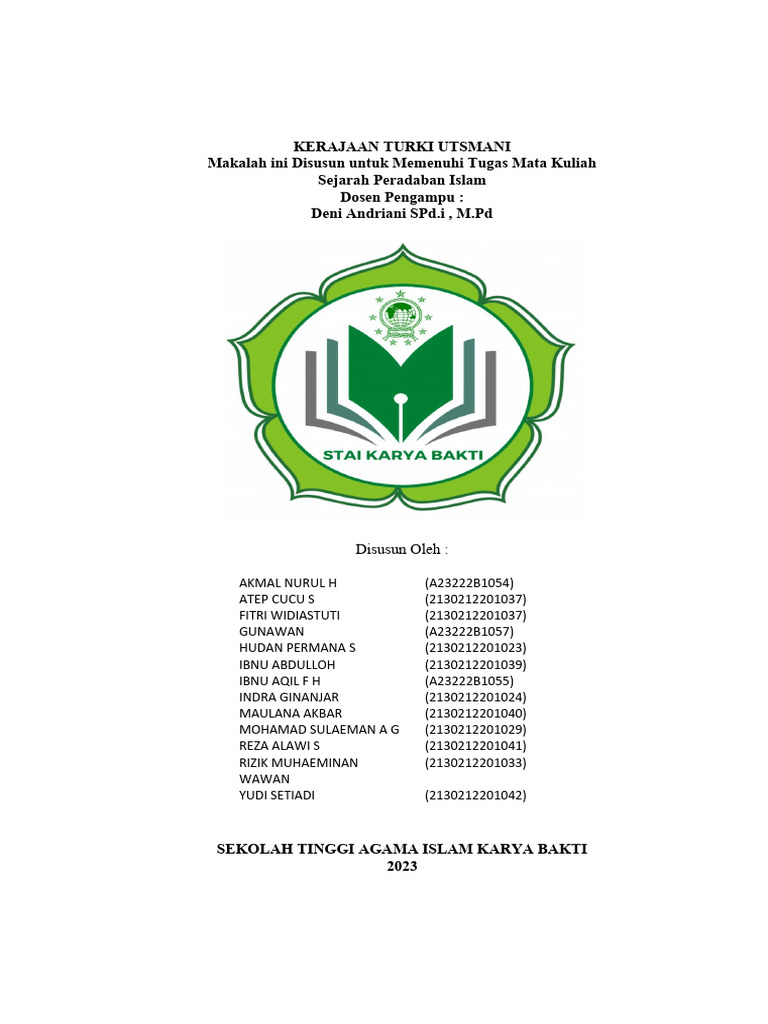 Peradaban Islam Masa Kerajaan Turki Ustm Finish | PDF