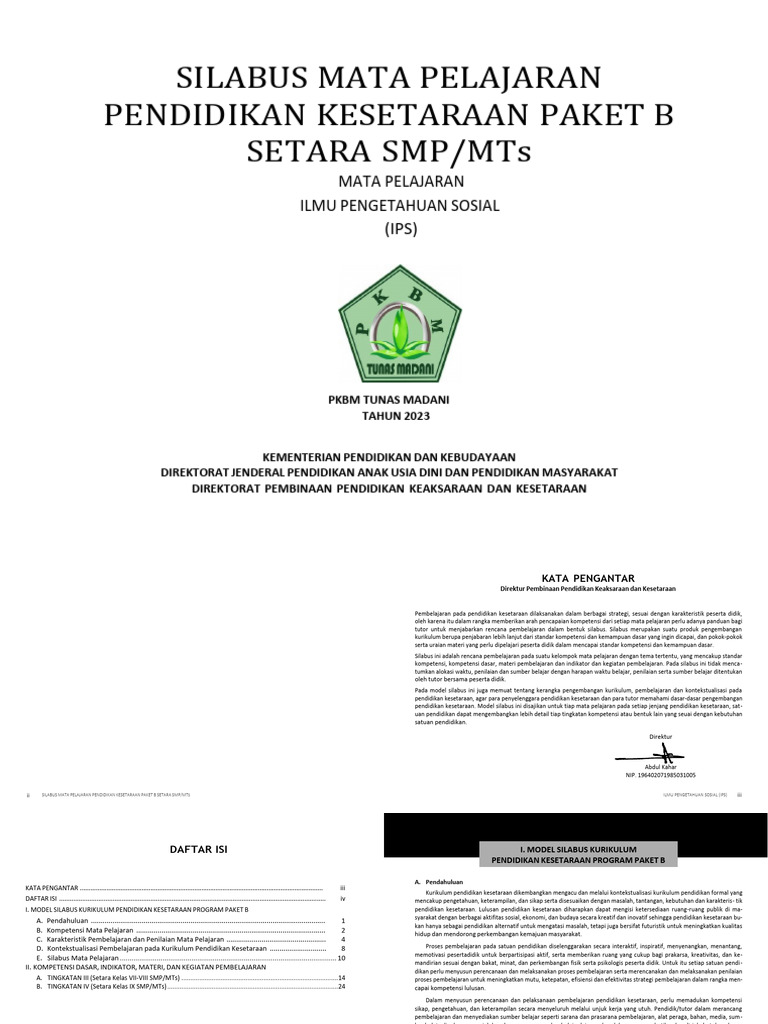 Silabus IPS Paket B Kesetaraan | PDF