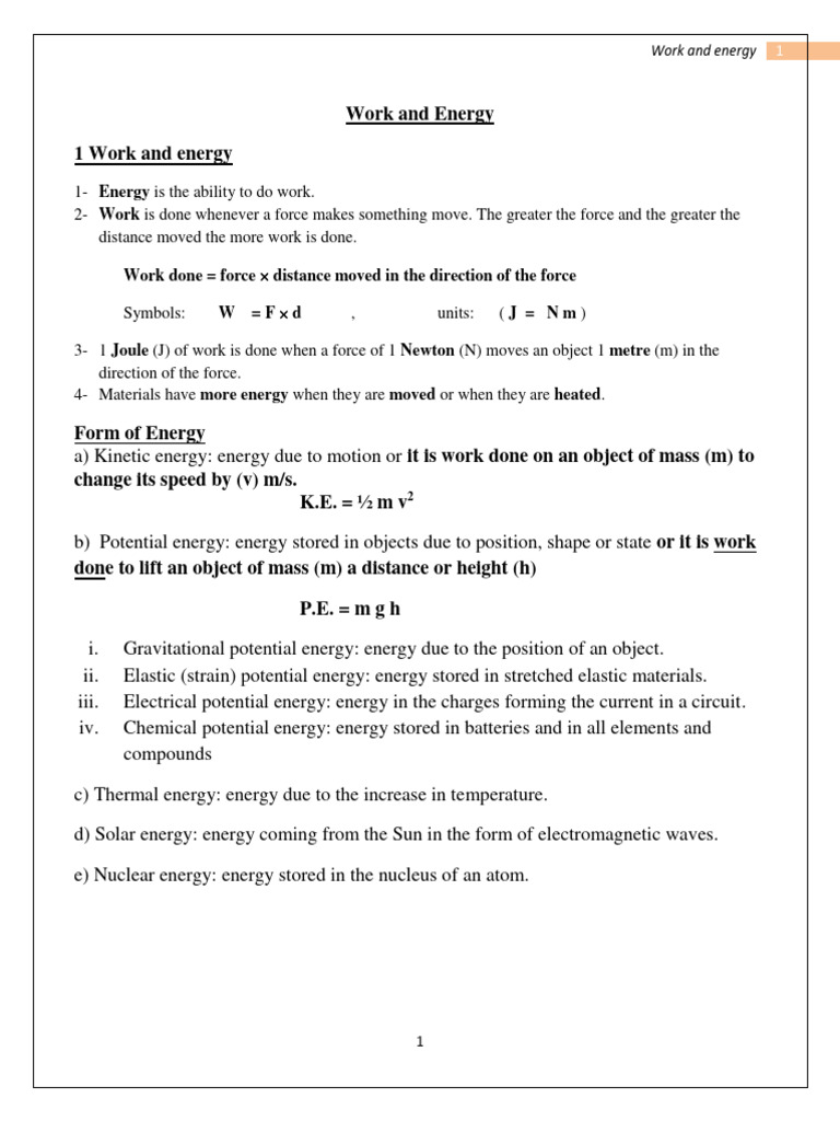 Unit 4 - Forces and Energy | PDF | Power Station | Potential Energy