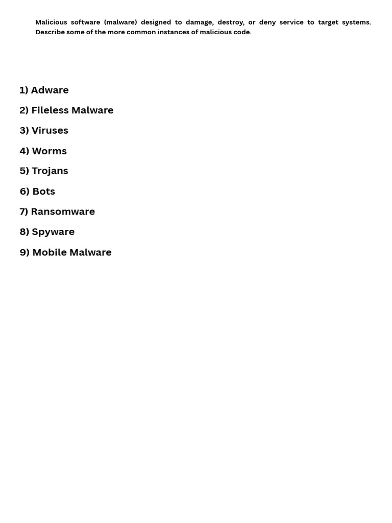 Common Types of Malware Explained | PDF