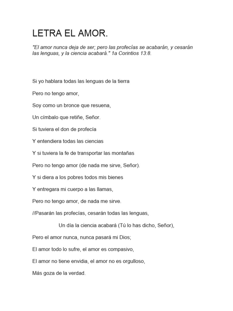 Letra El Amor | PDF