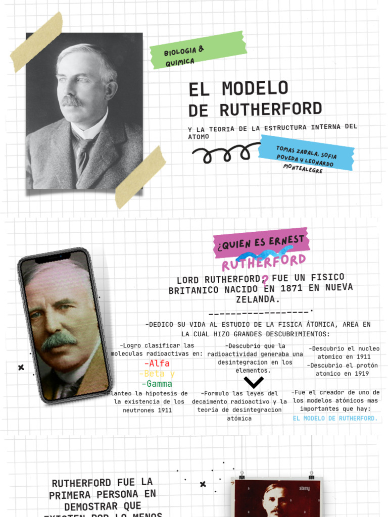 Modelo de Rutherford - PRESENTACIÓN | PDF | Átomos | Núcleo atómico
