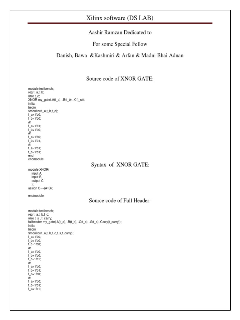Xilinx Logic Gate Source Code Examples | PDF | Electronic Circuits | Software Engineering