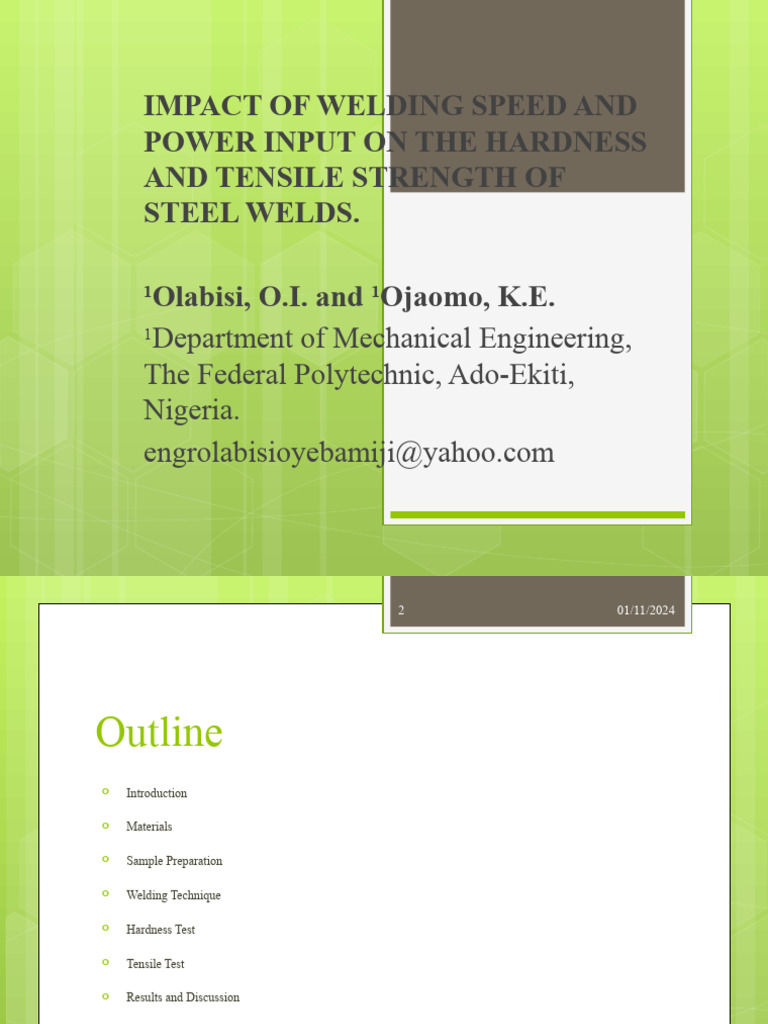 Welding Speed and Power Input Effects | PDF | Welding | Construction