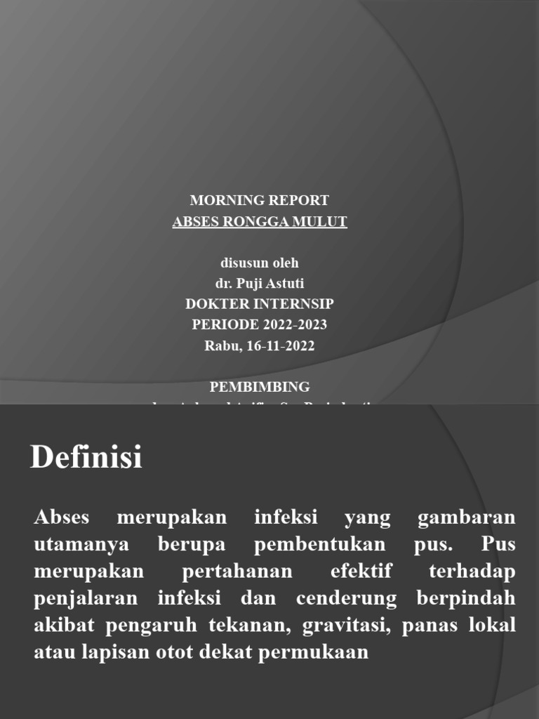 Laporan Abses Rongga Mulut | PDF | Sains & Matematika