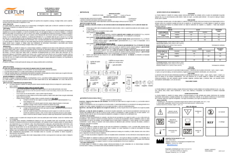 CERTUM Inserto Hepatitis B HBsAg IHBSG 402 | PDF | Hepatitis | Hepatitis B