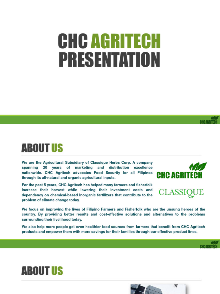 New CHC Agritech Clearbook Presentation 1 | PDF | Probiotic | Soil
