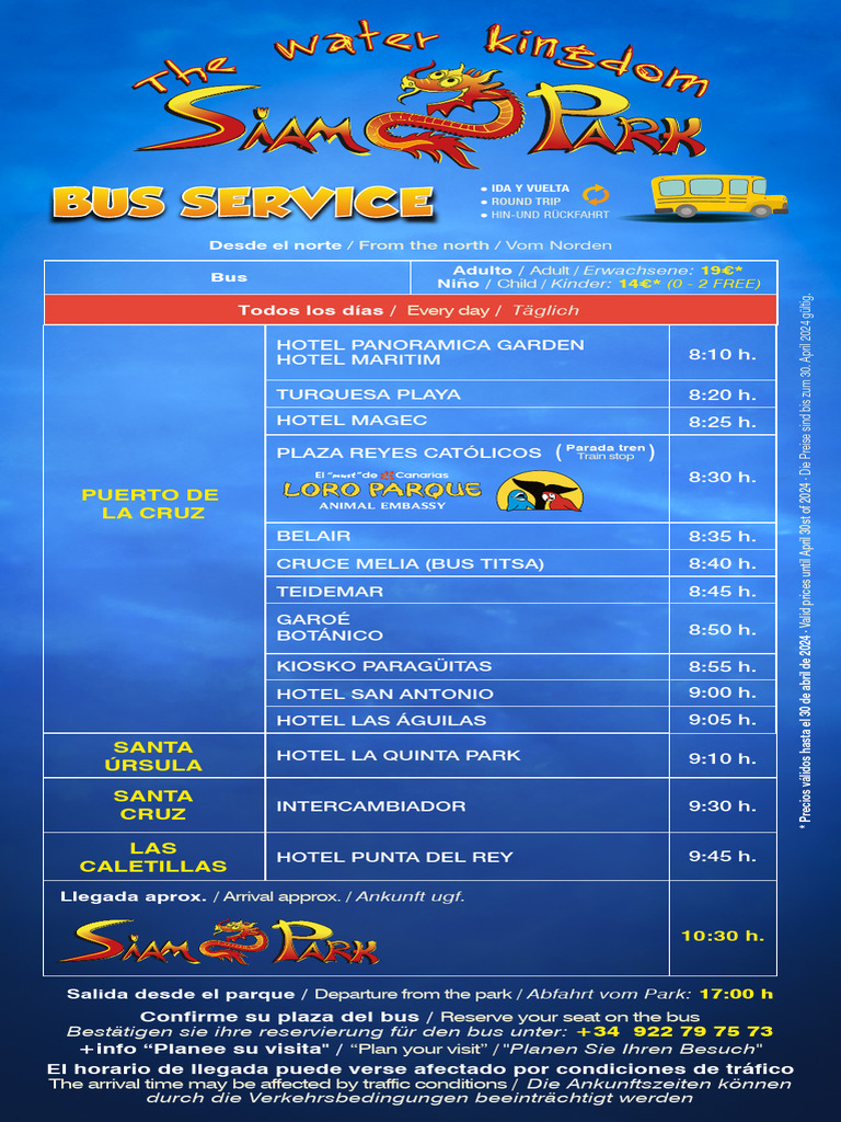 Horarios y precios de bus en Tenerife | PDF