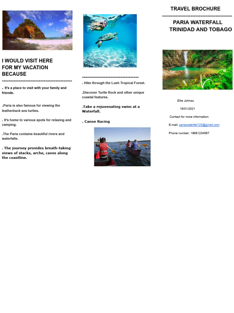 TRAVEL BROCHURE (Example) | PDF | Cooking, Food & Wine