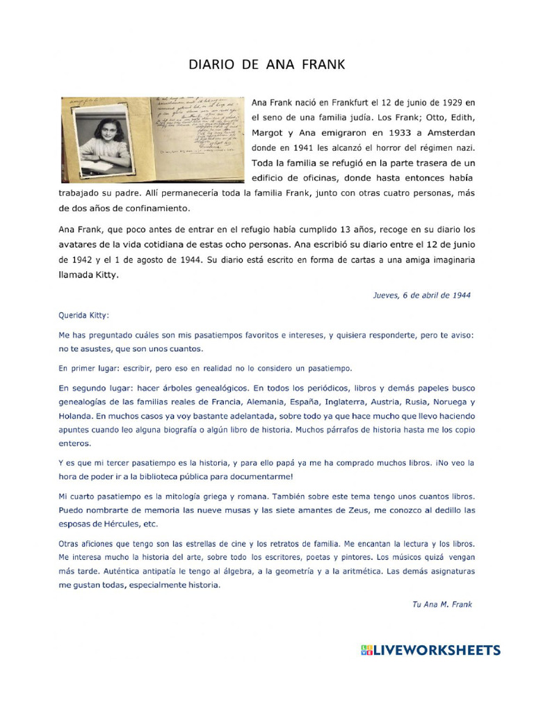 DIARIO DE ANA FRANK | PDF