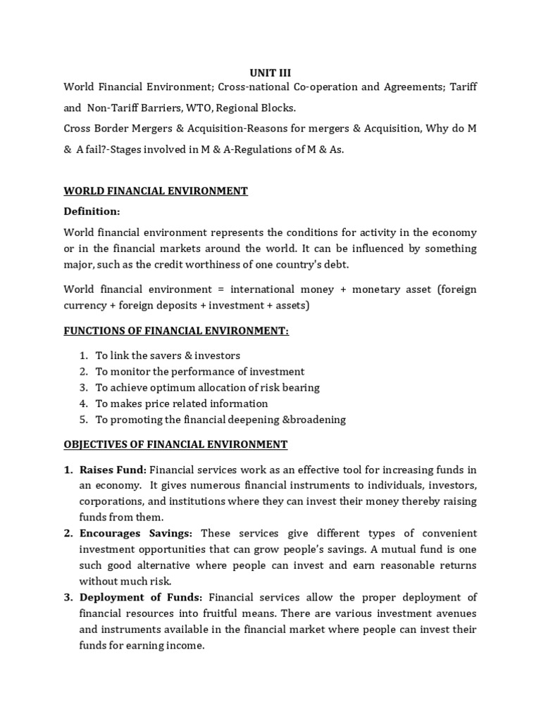 World Financial Environment Overview | PDF | Financial Markets | Money ...