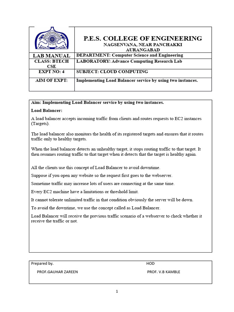 Prac 4 CC | PDF | Load Balancing (Computing) | Networking