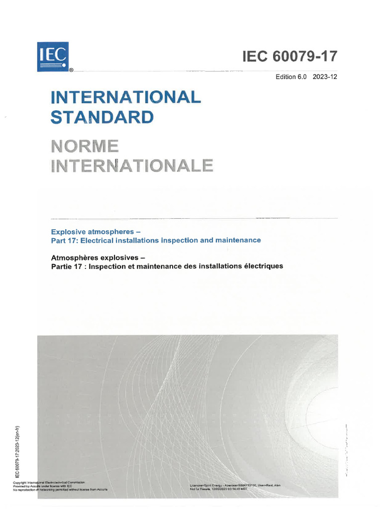 IEC60079-17 Edition 6 | PDF