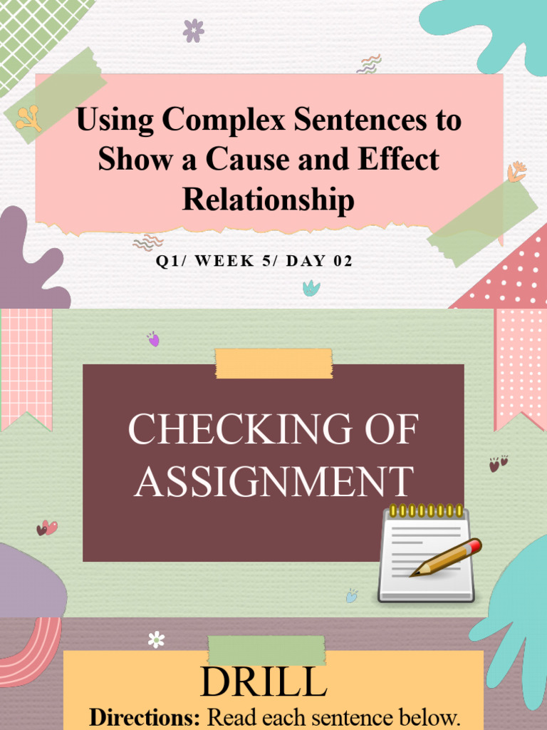 Complex Sentences: Cause and Effect Guide | PDF | Sentence (Linguistics ...
