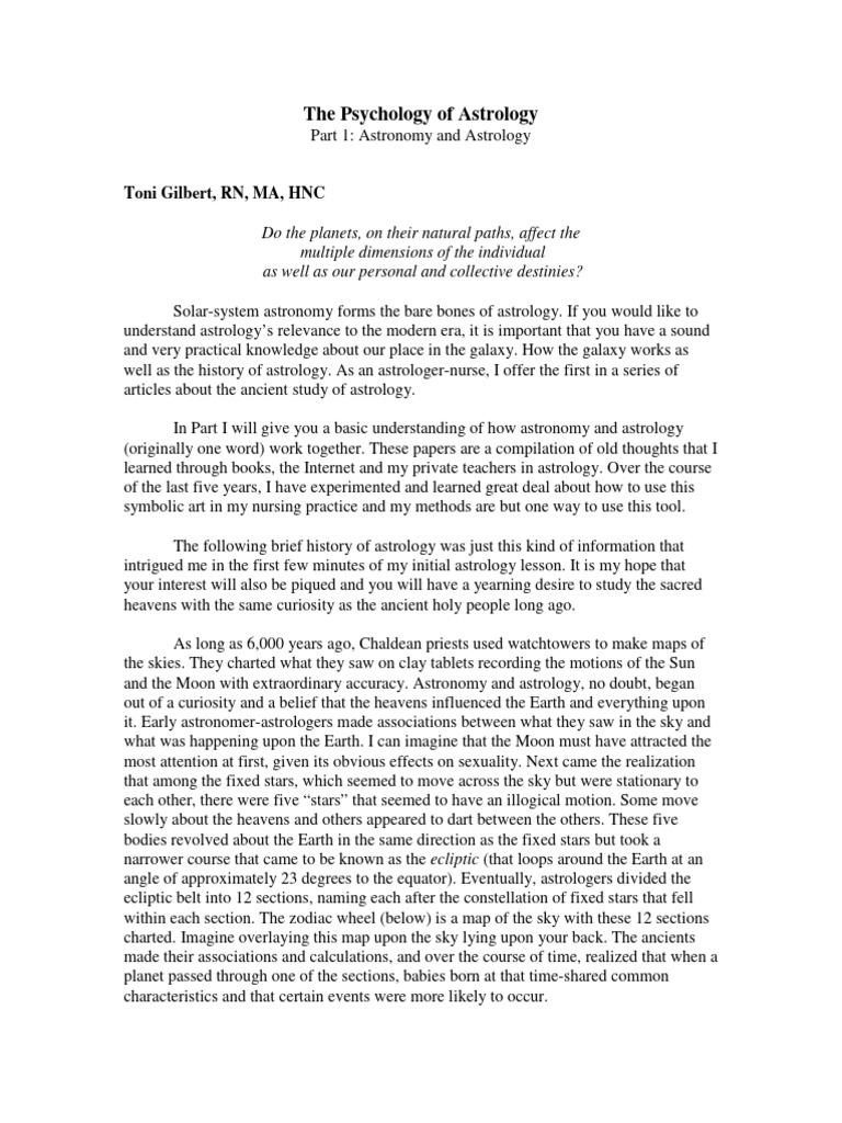 Psychology Astrology1 | PDF | Zodiac | Astrology