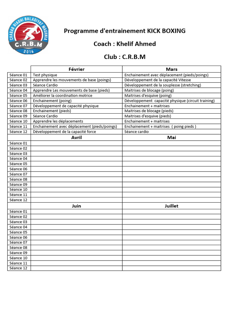 Programme Kickboxing | PDF