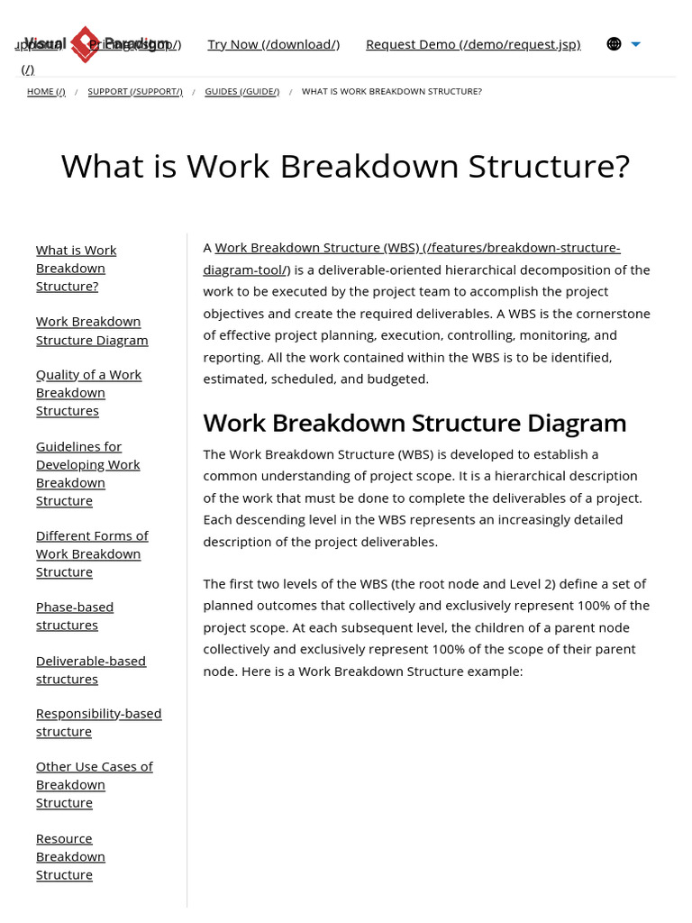 What Is Work Breakdown Structure | PDF