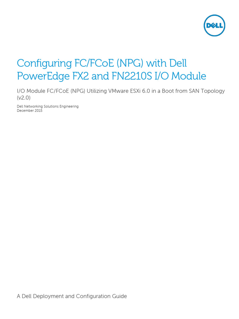 Configuring Fc/Fcoe (NPG) With Dell Poweredge Fx2 and Fn2210S I/O ...