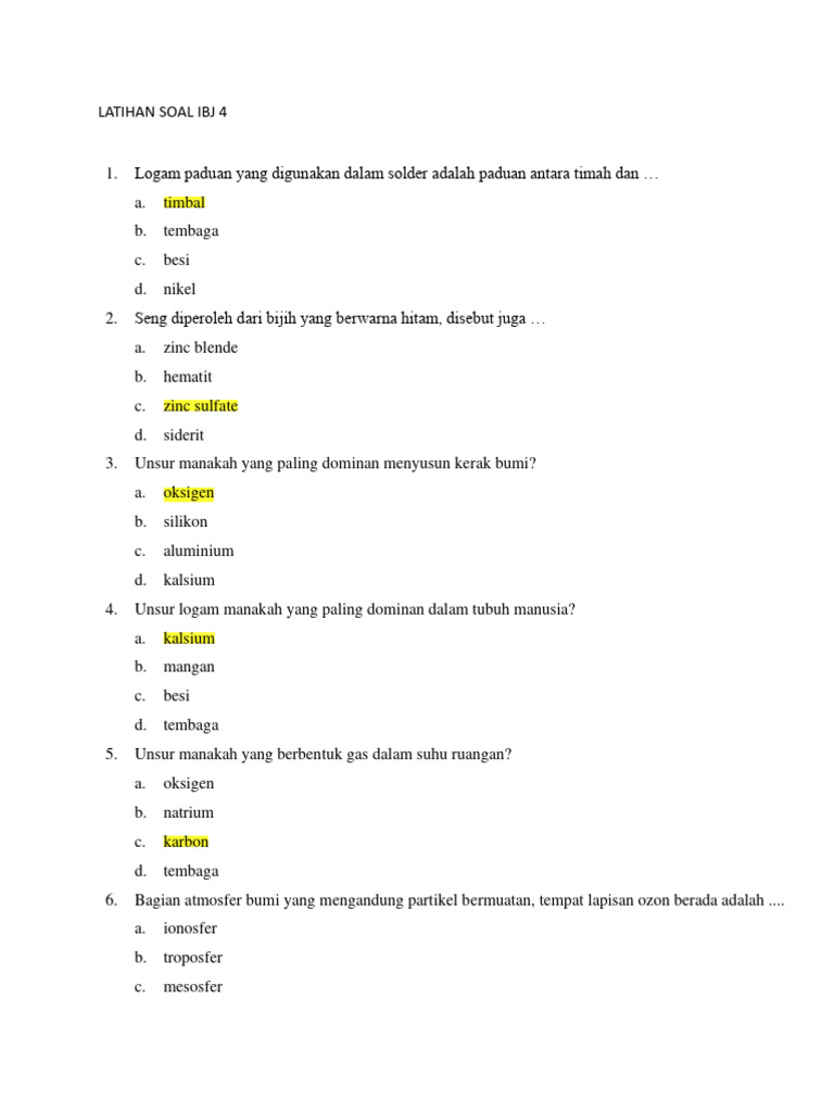 LATIHAN SOAL IBJ 4 © Official IBJ Season 4 - Diedit | PDF | Sains & Matematika