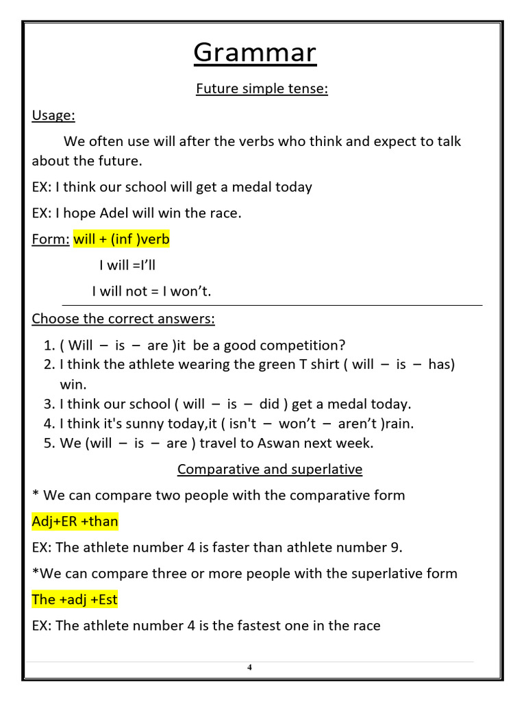 English Grammar for Young Learners | PDF | Track And Field
