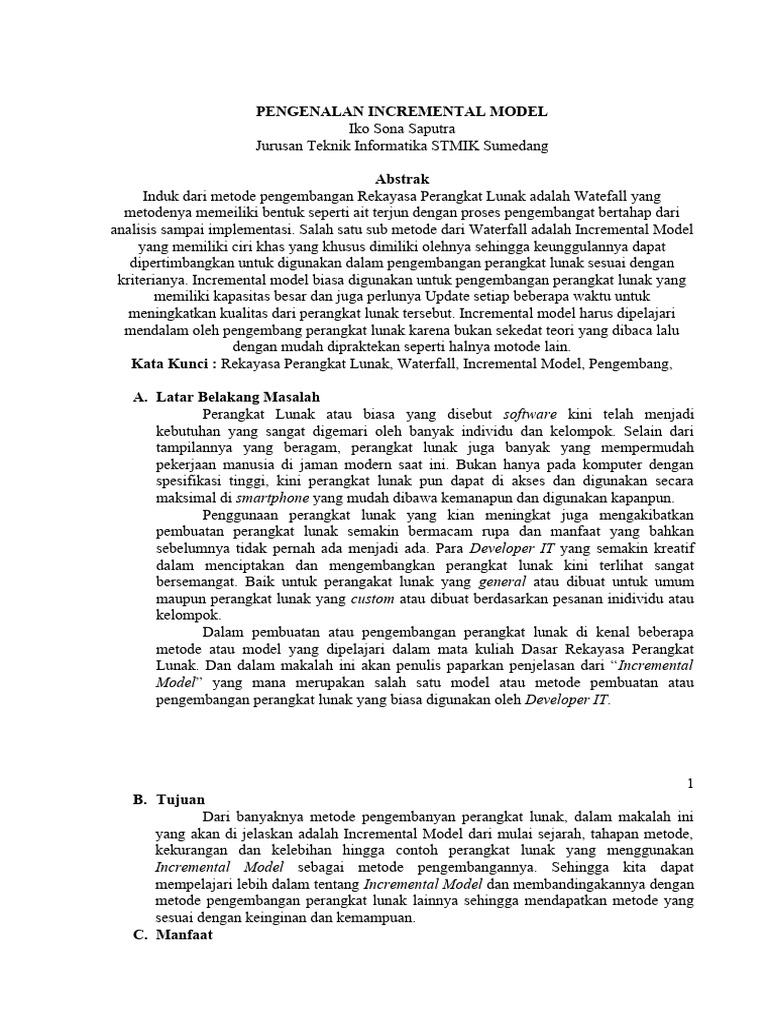 Incremental Model | PDF