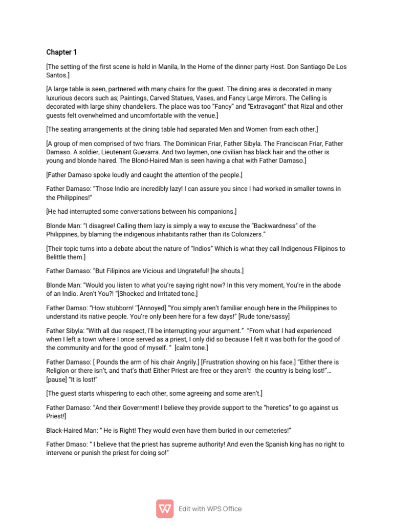 Noli Me Tangere Chapter 1 16 | PDF