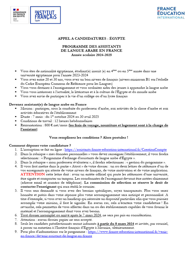 Appel A Candidature 2024-2025 | PDF