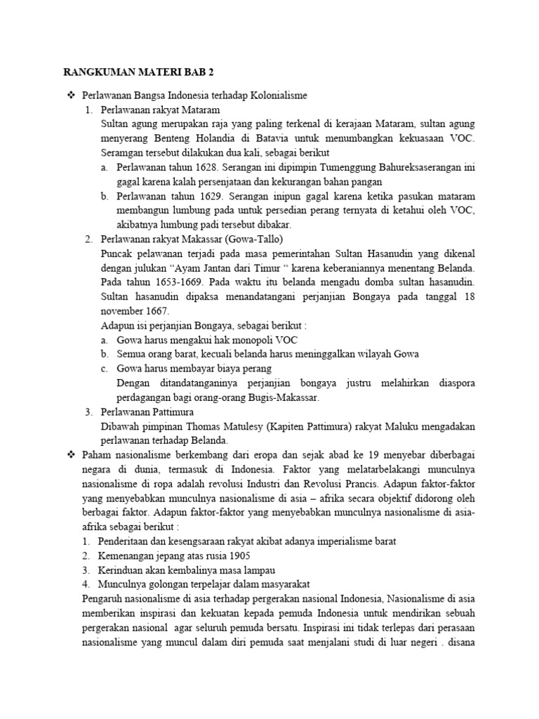 Rangkuman Materi Bab 2 | PDF | Sejarah