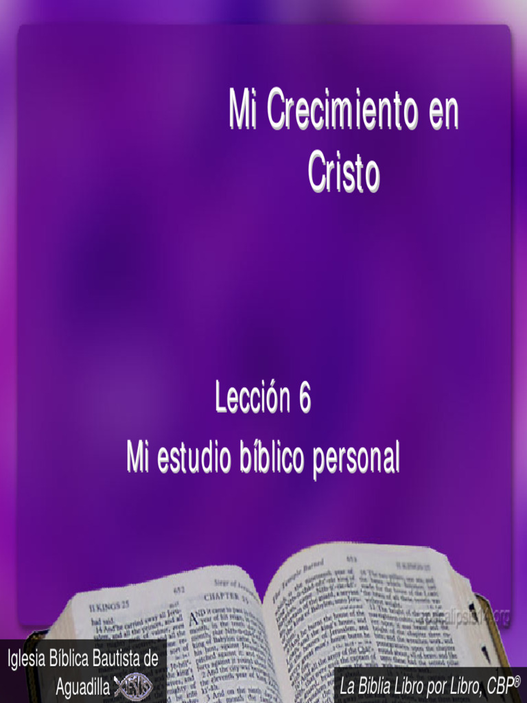 Leccion 6 Mi Estudio Biblico Personal | PDF | Cristo (título) | Iglesia cristiana