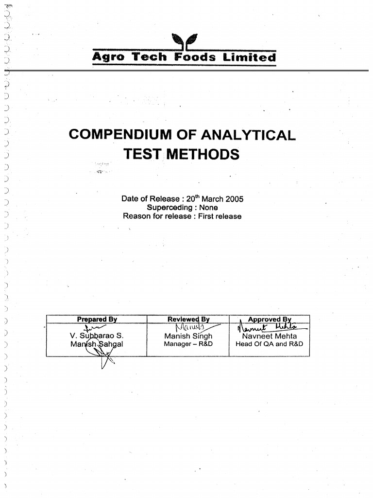 Analytical Test Methods | PDF