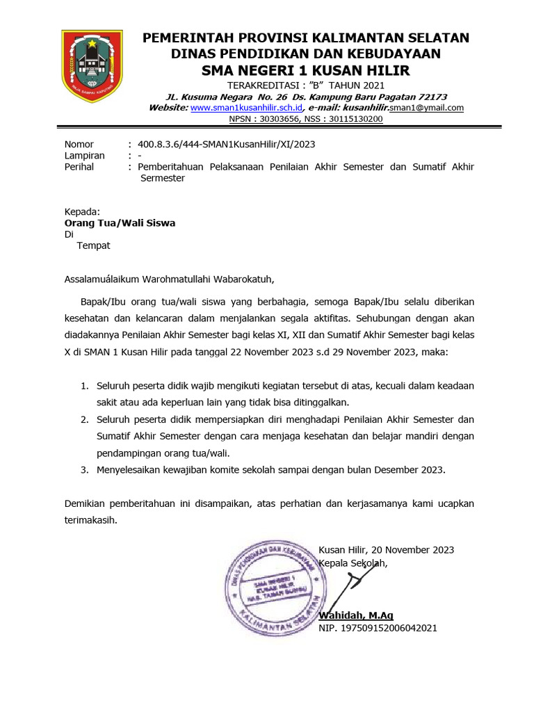 Fix Surat Edaran Pelaksanaan Pat Dan Sas Pdf
