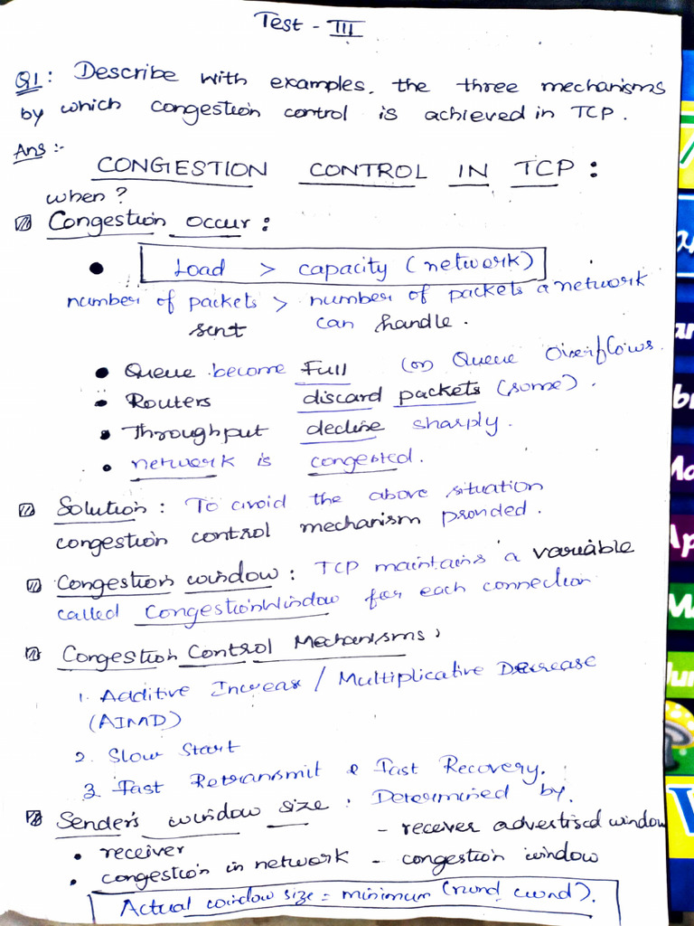 TCP Congestion Control Mechanisms | PDF