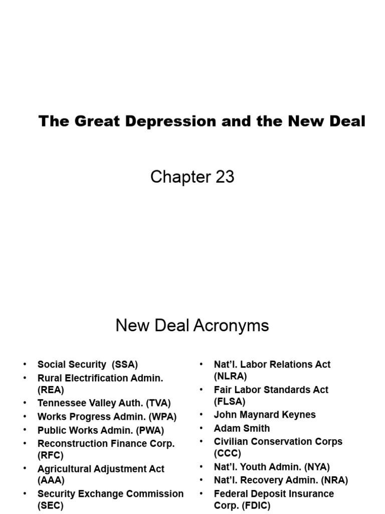 Chapter 23 - The Great Depression and New Deal | PDF | New Deal ...