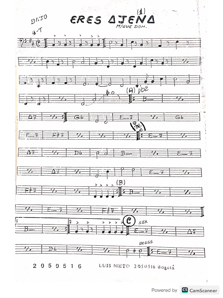 Tu Eres Ajena. Bajo | PDF