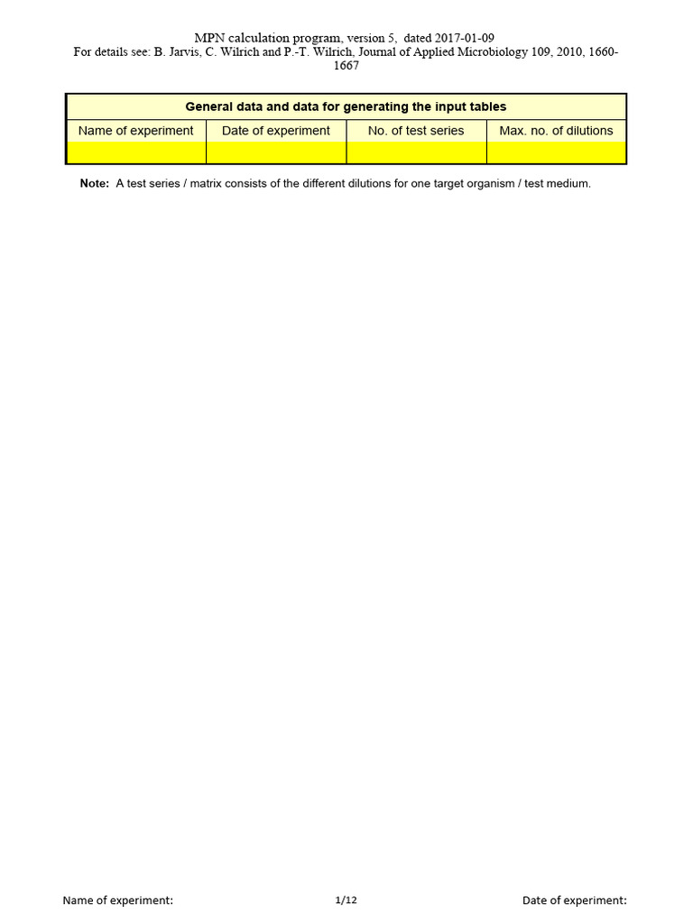 MPN Calculation Excel Programm - Ver5 | PDF | Applied Mathematics ...